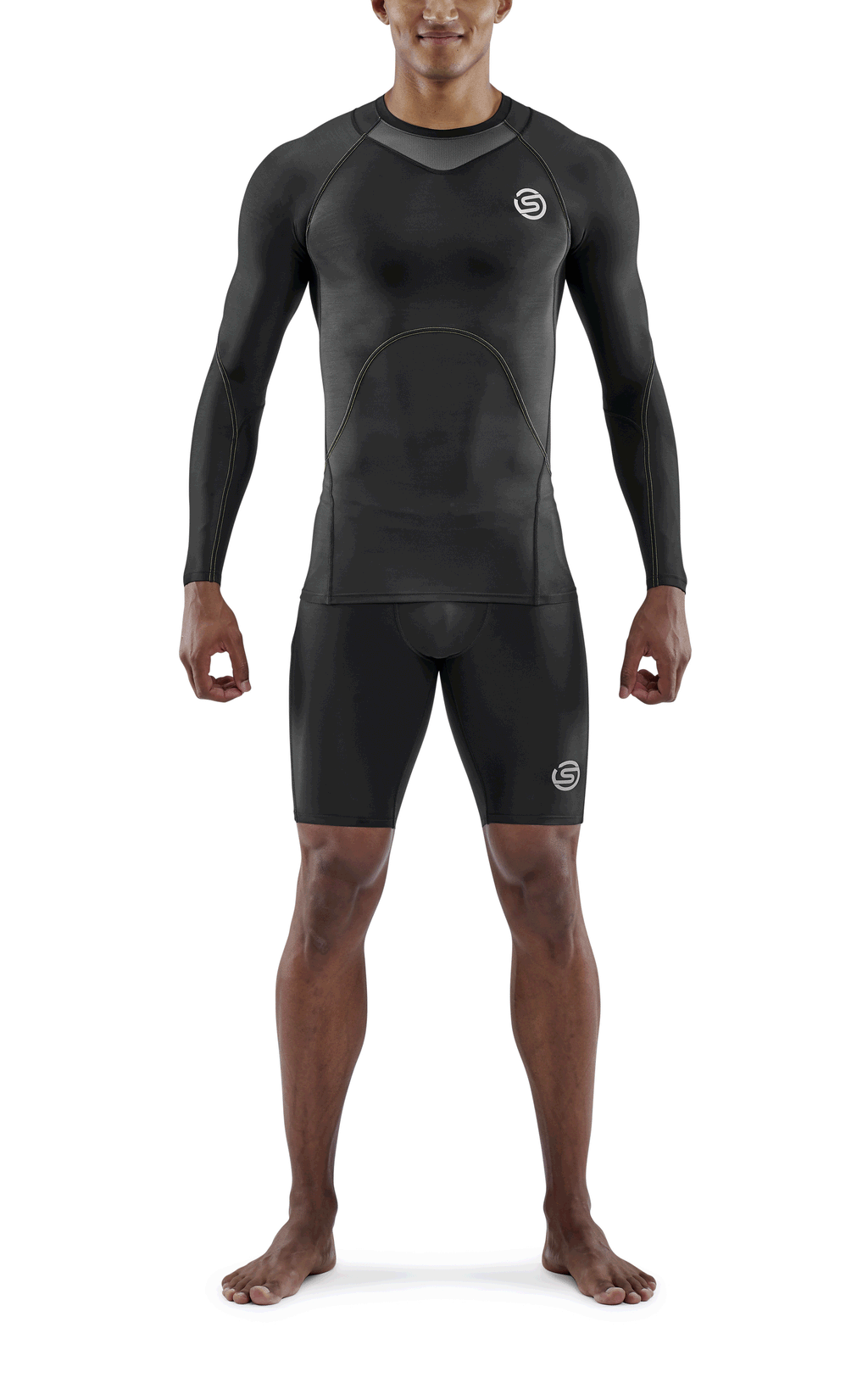 SKINS MEN'S COMPRESSION LONG SLEEVE TOPS 3-SERIES - BLACK - ST00300059